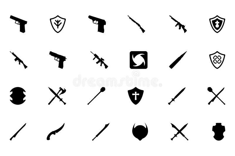 Iconos 4 Del Vector De Las Armas Stock de ilustración - Ilustración de ...