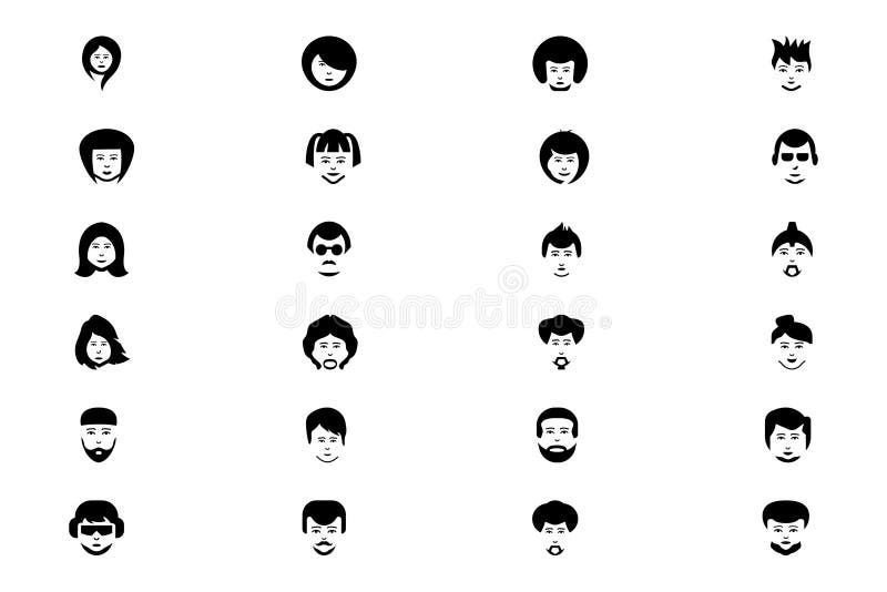 Iconos 1 Del Vector De Las Caras Stock de ilustración - Ilustración de ...