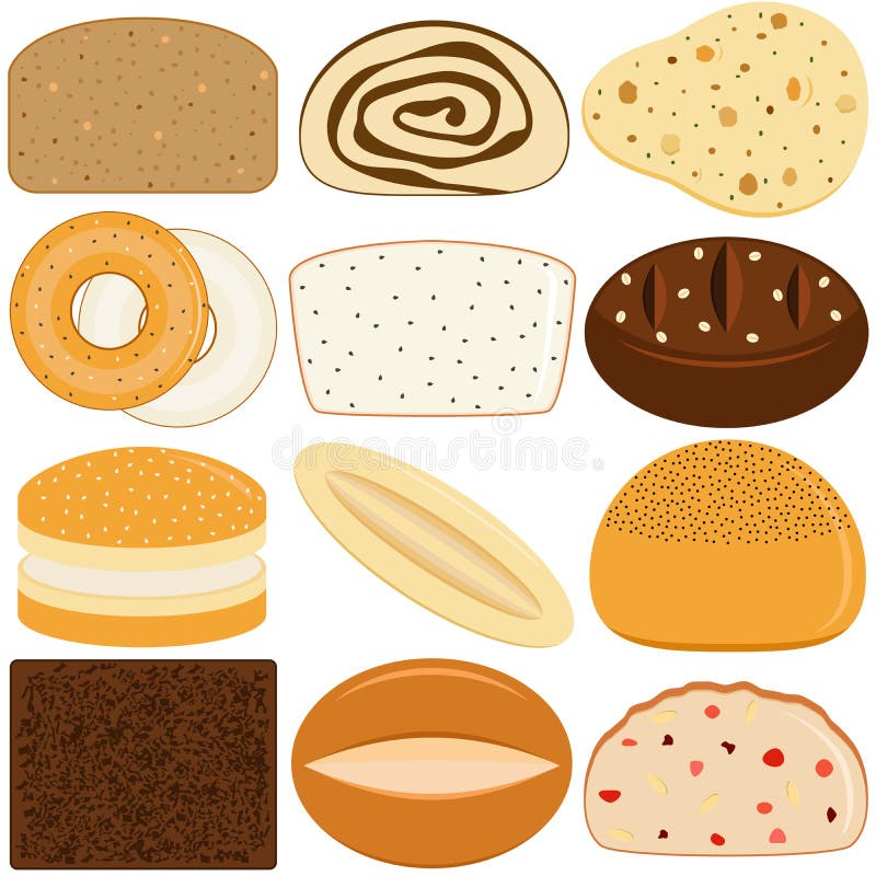 Iconos del vector: Pan stock de ilustración. Ilustración de avena ...