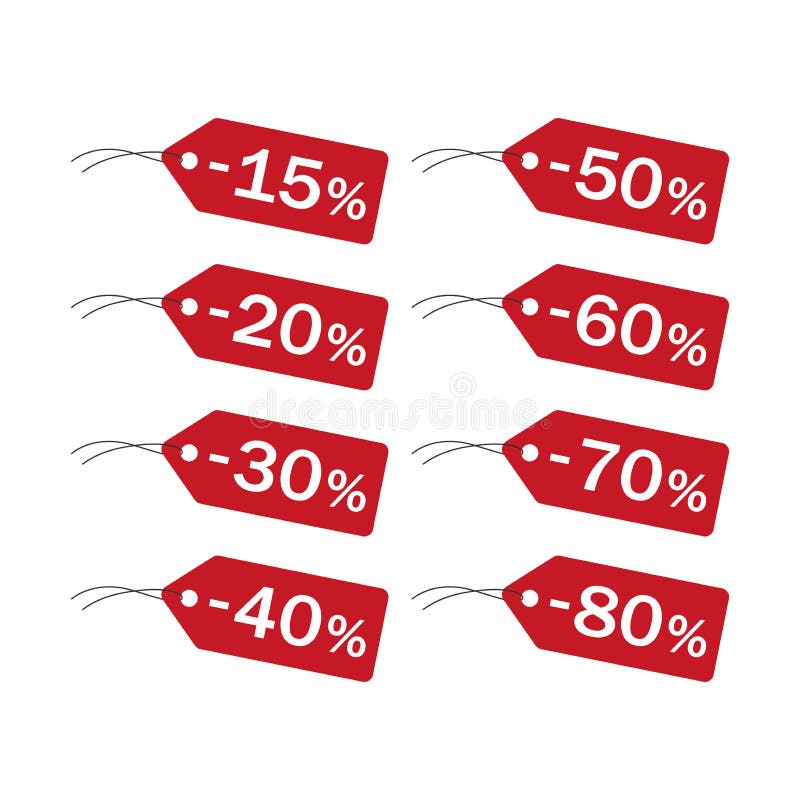 Iconos Del Vector Del Precio Del Descuento Ilustración del Vector ...