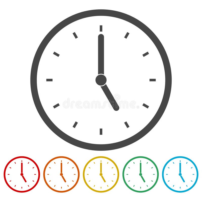 Icono Del Rojo Del Reloj Del Vector Ilustración del Vector ...