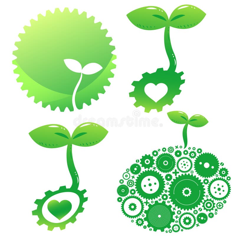 Iconos del verde ilustración del vector. Ilustración de moderno - 28366252