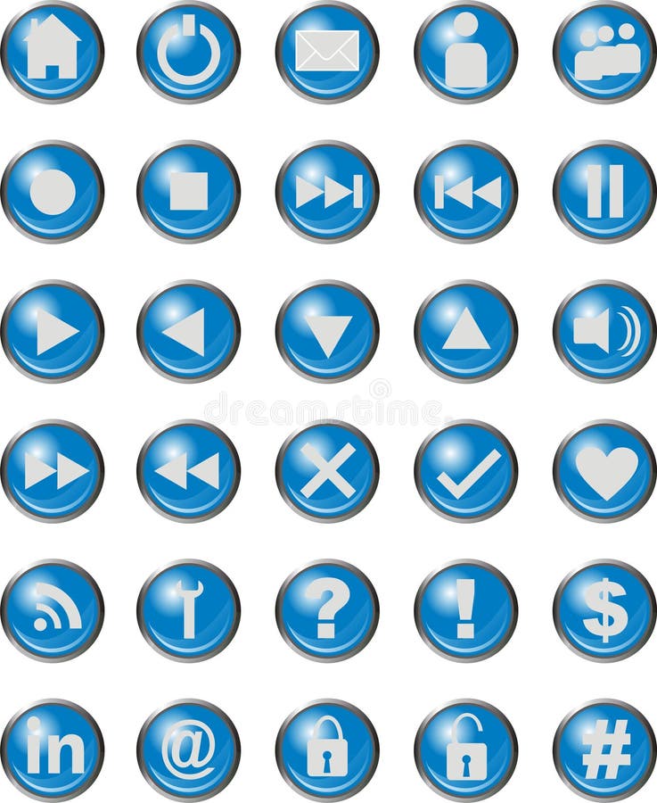 Iconos del Web azules ilustración del vector. Ilustración de salida ...