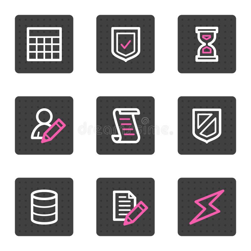Iconos Blancos V2 Del Web Del Contorno De La Base De Datos Ilustración ...