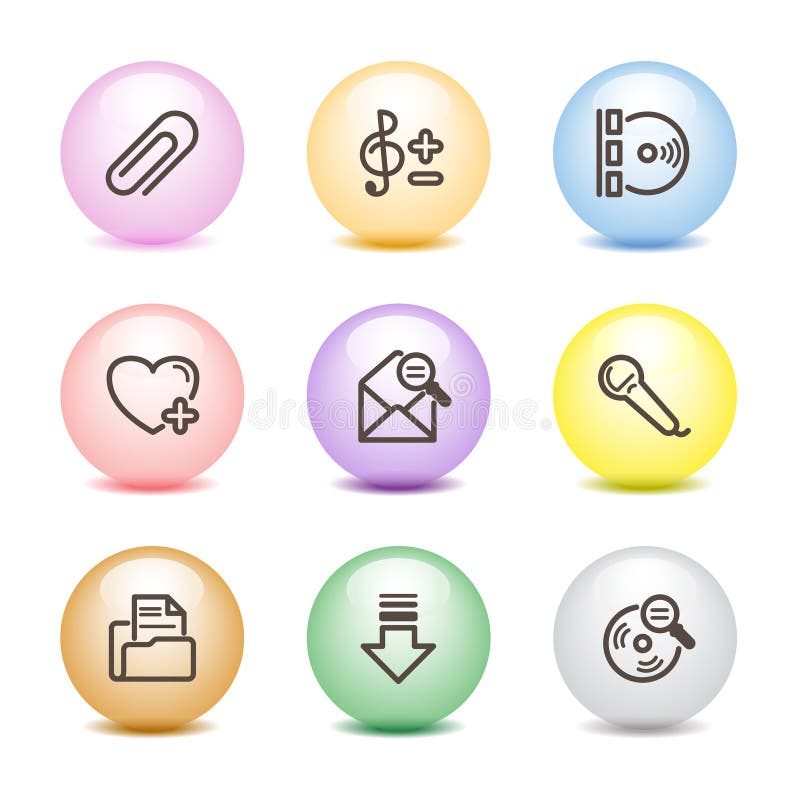 Iconos Del Web De La Bola Del Color, Conjunto 11 Ilustración del Vector ...