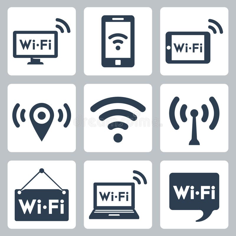 Icono Plano Wlan De La Señal Inalámbrica De Internet De Wifi Para Apps ...