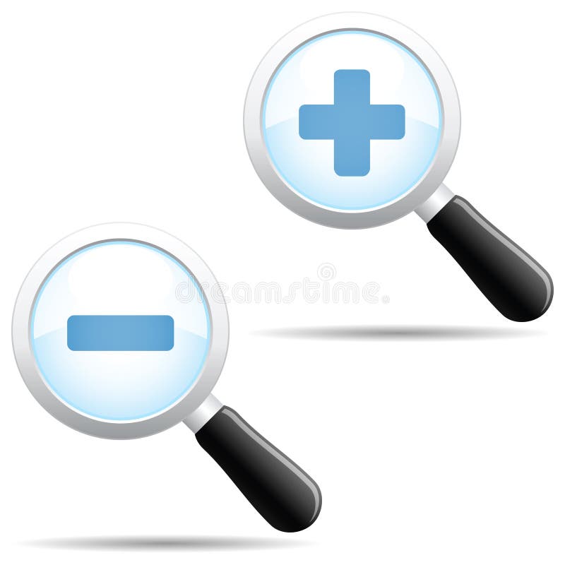 Iconos del zoom ilustración del vector. Ilustración de mirada - 26002904