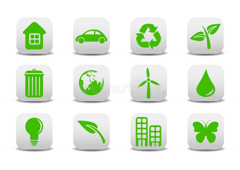 Iconos ecológicos ilustración del vector. Ilustración de raindrop - 7869556