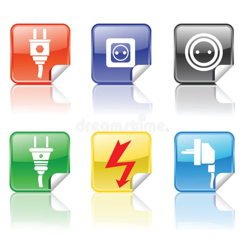 Iconos eléctricos ilustración del vector. Ilustración de eléctricos ...