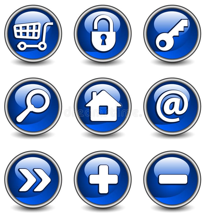 Iconos Del Web, Azul, DropShadows Ilustración del Vector - Ilustración ...