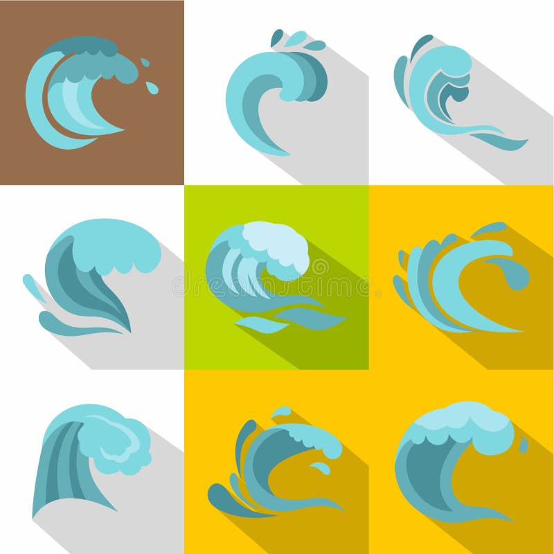 Iconos Fijados, Estilo Simple De La Marea Ilustración del Vector ...