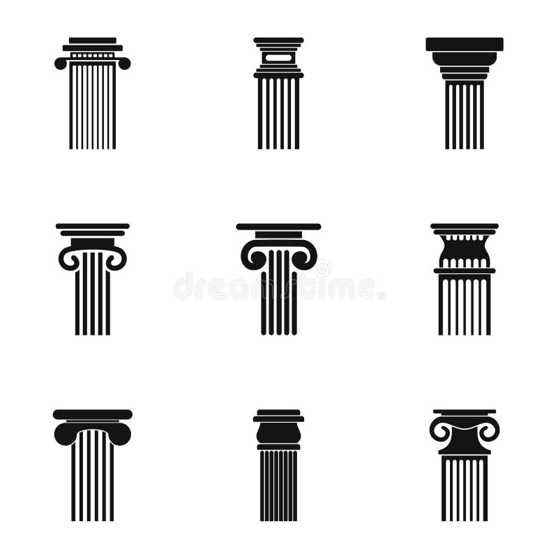 Iconos Fijados, Estilo Simple De Poste Stock de ilustración ...