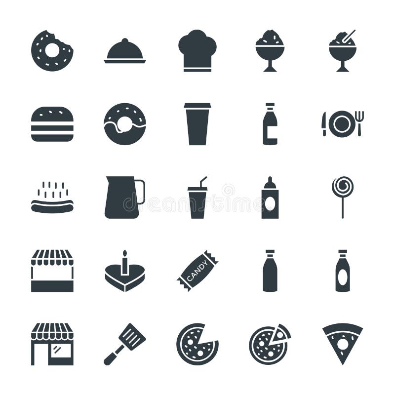 Iconos Frescos 2 Del Vector De La Comida Stock de ilustración ...