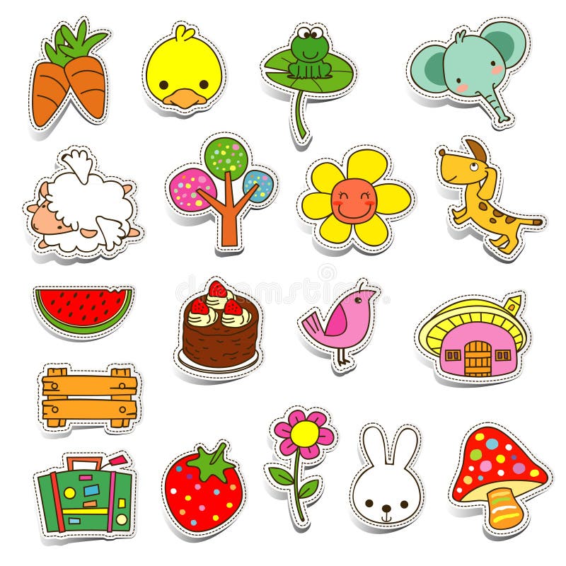 Iconos lindos ilustración del vector. Ilustración de corazones - 64209752