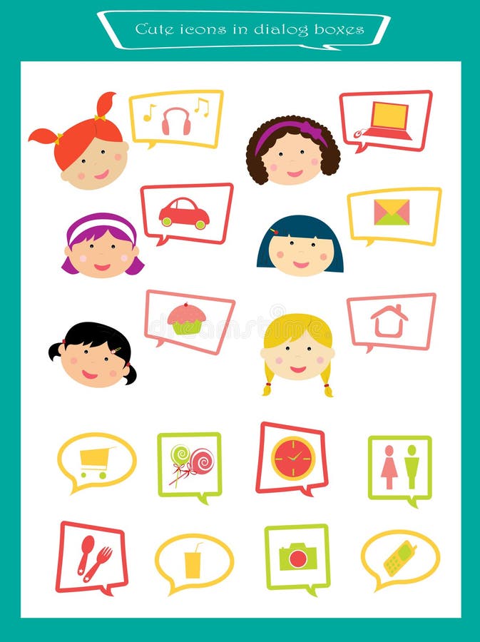 Cute icons ilustración del vector. Ilustración de alimento - 8494522