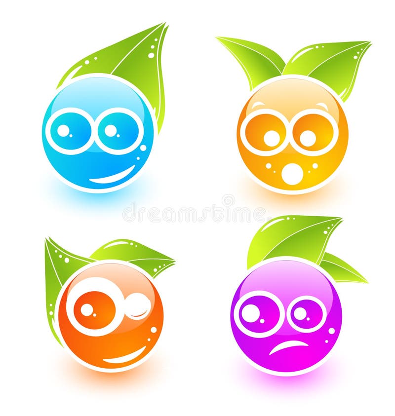 Iconos Lindos Del Emoticon Del Vector Ilustración del Vector ...