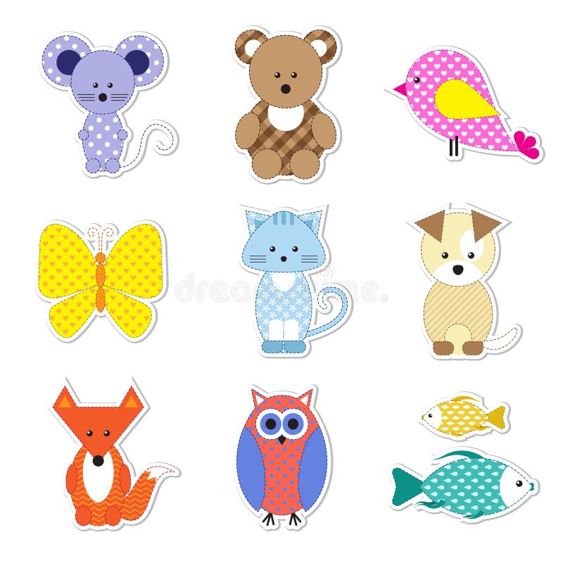 Iconos Lindos Del Vector De Los Animales Ilustración del Vector ...