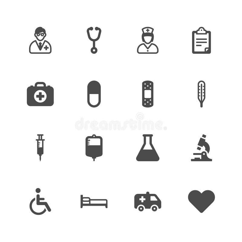 Iconos de la medicina ilustración del vector. Ilustración de tablilla ...