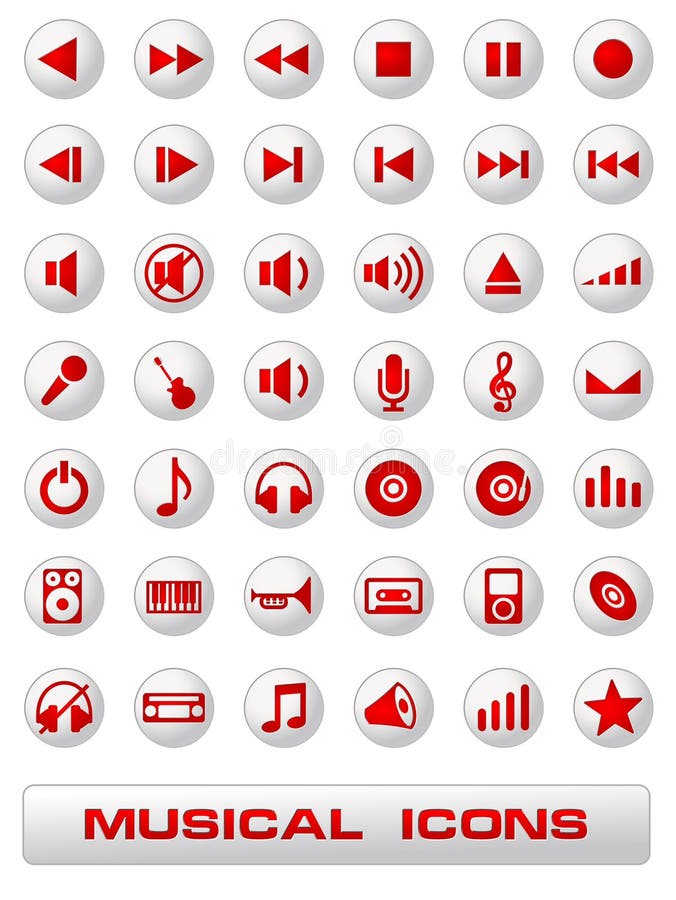 Iconos musicales stock de ilustración. Ilustración de mudo - 13376567