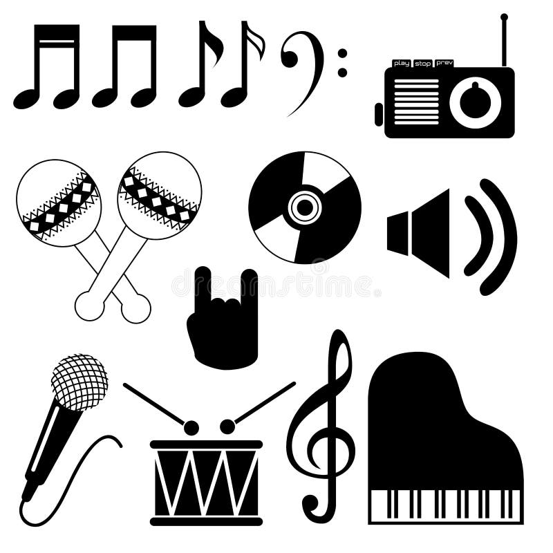 Iconos musicales ilustración del vector. Ilustración de géneros - 31399511