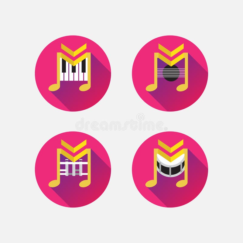 Iconos musicales ilustración del vector. Ilustración de entradas - 53997852