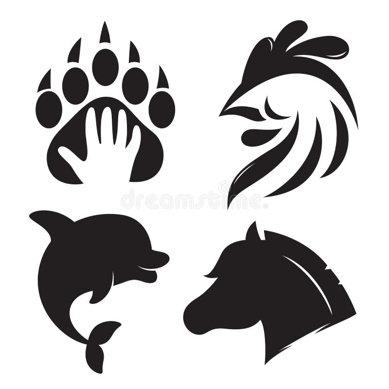 Iconos O Logotipos Animales Ilustración del Vector - Ilustración de ...