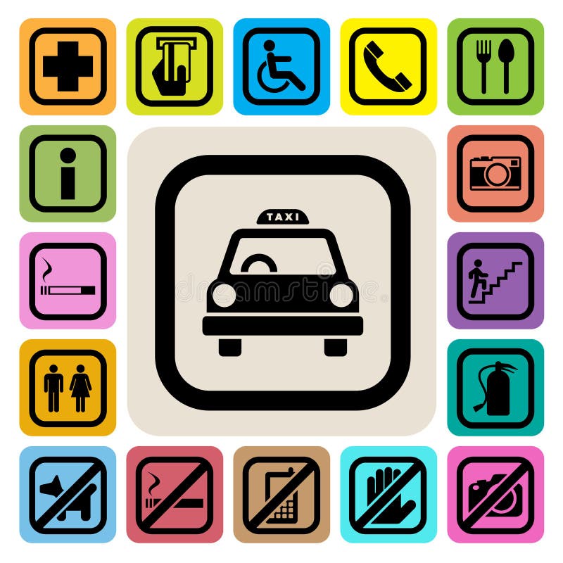 Iconos públicos fijados ilustración del vector. Ilustración de muestra ...