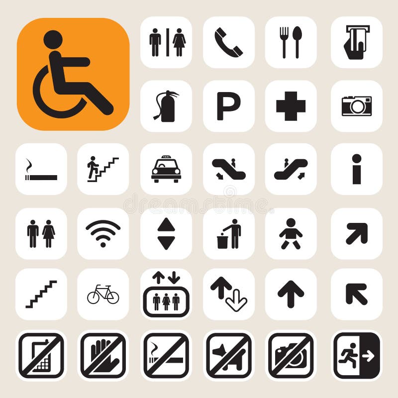 Iconos públicos fijados ilustración del vector. Ilustración de bebé ...