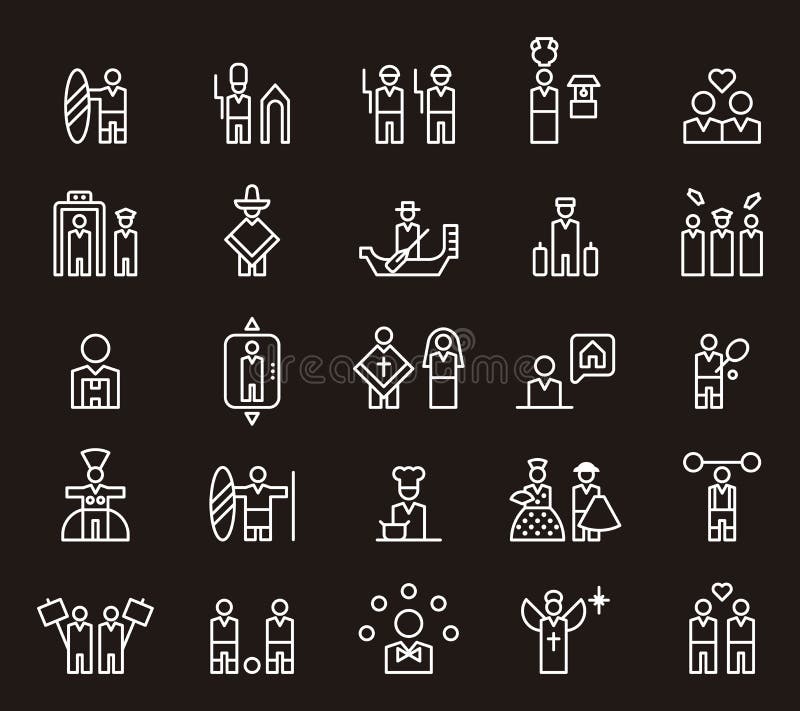 Iconos para diversa gente ilustración del vector. Ilustración de ...