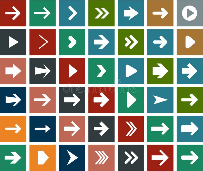 Iconos planos de la flecha ilustración del vector. Ilustración de icono ...