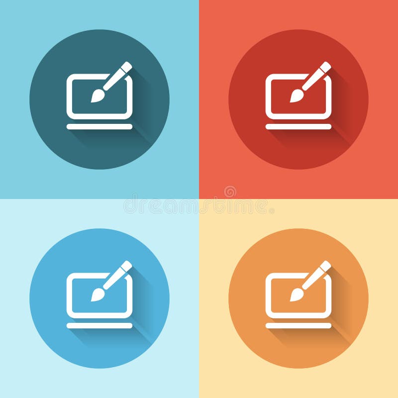 Iconos Planos Del Icono Del Software O Del Diseño Gráfico Ilustración del Vector - Ilustración ...