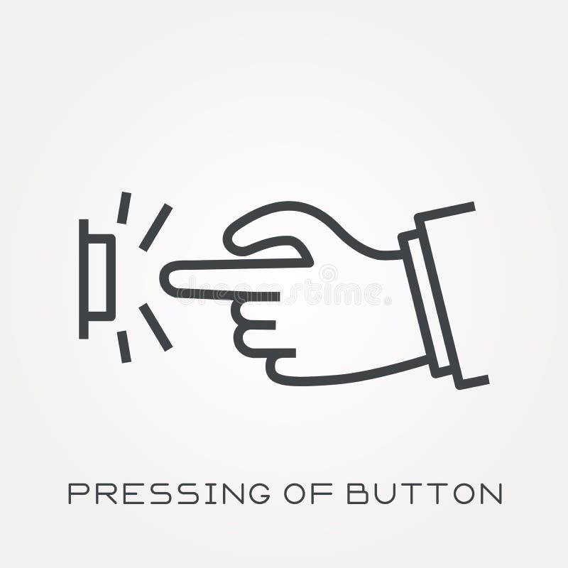 Iconos Planos Del Vector Con Presionar Del Botón Ilustración del Vector ...