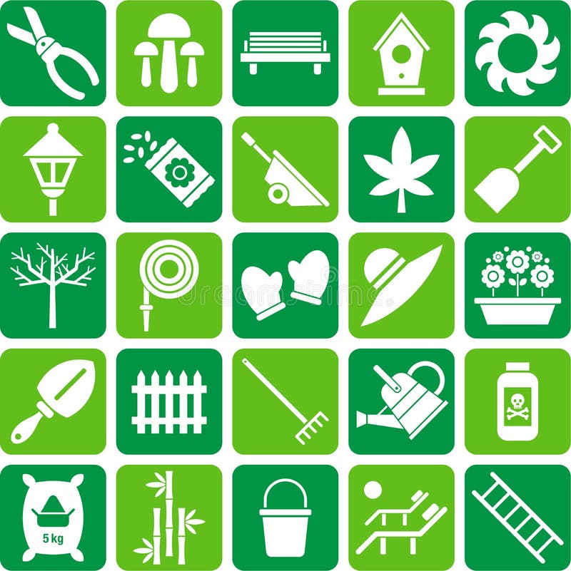 Iconos Que Cultivan Un Huerto Ilustración del Vector - Ilustración de ...