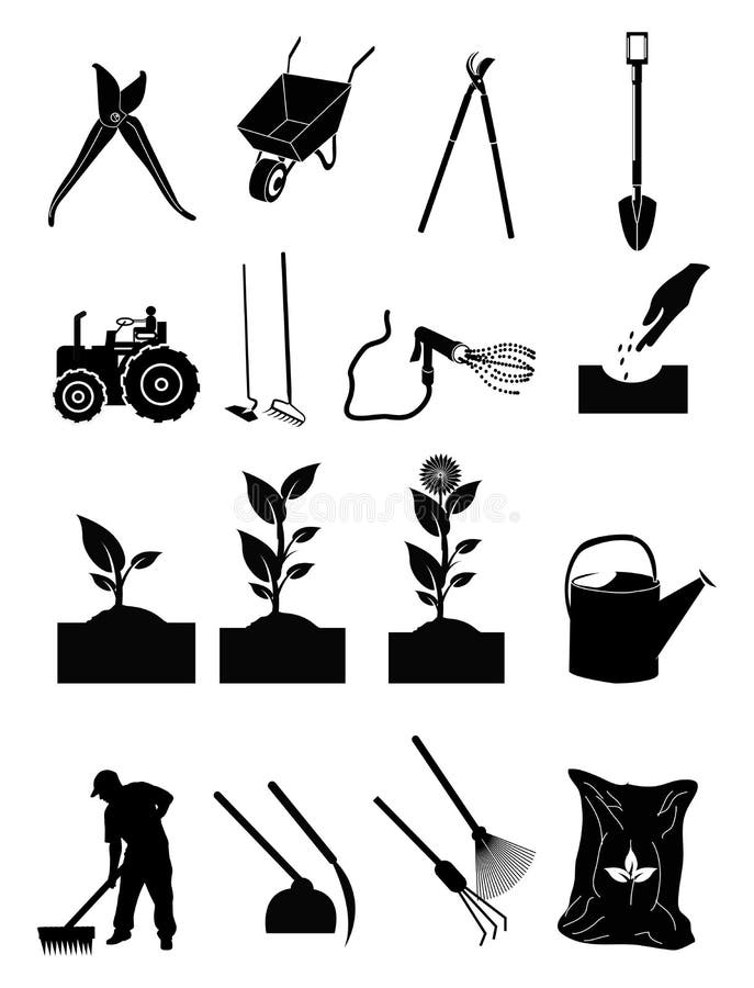Iconos Que Cultivan Un Huerto Ilustración del Vector - Ilustración de ...