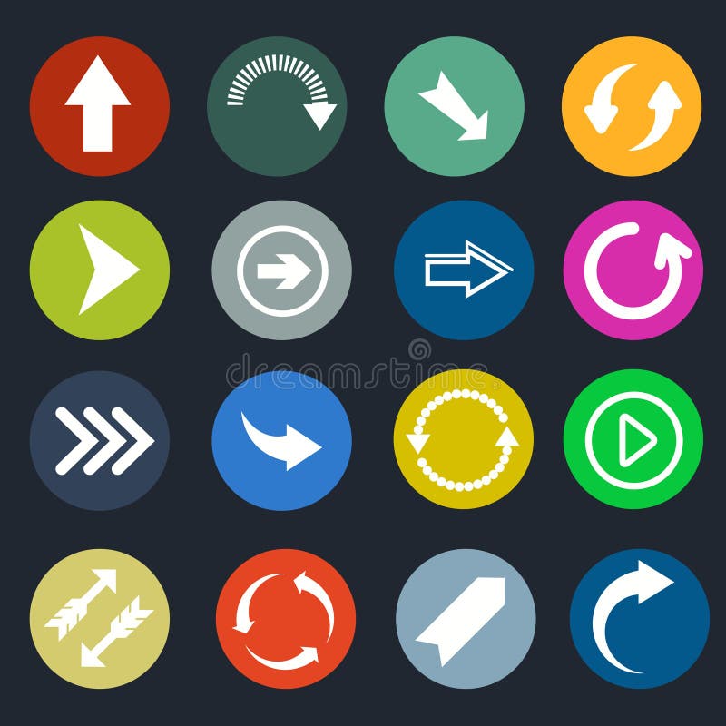 Iconos Del Botón De La Flecha Muestras Correctas De La Punta De Flecha ...