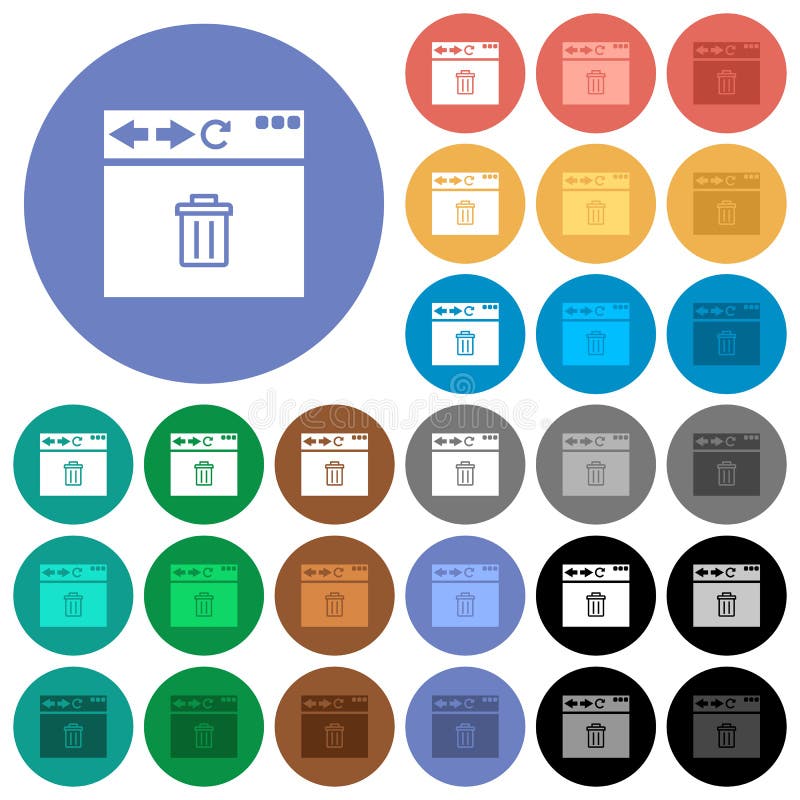 Iconos Redondos Planos De Varios Colores Para Borrar El Navegador ... Iconos Redondos Planos De Varios Colores Para Borrar El Navegador ...
