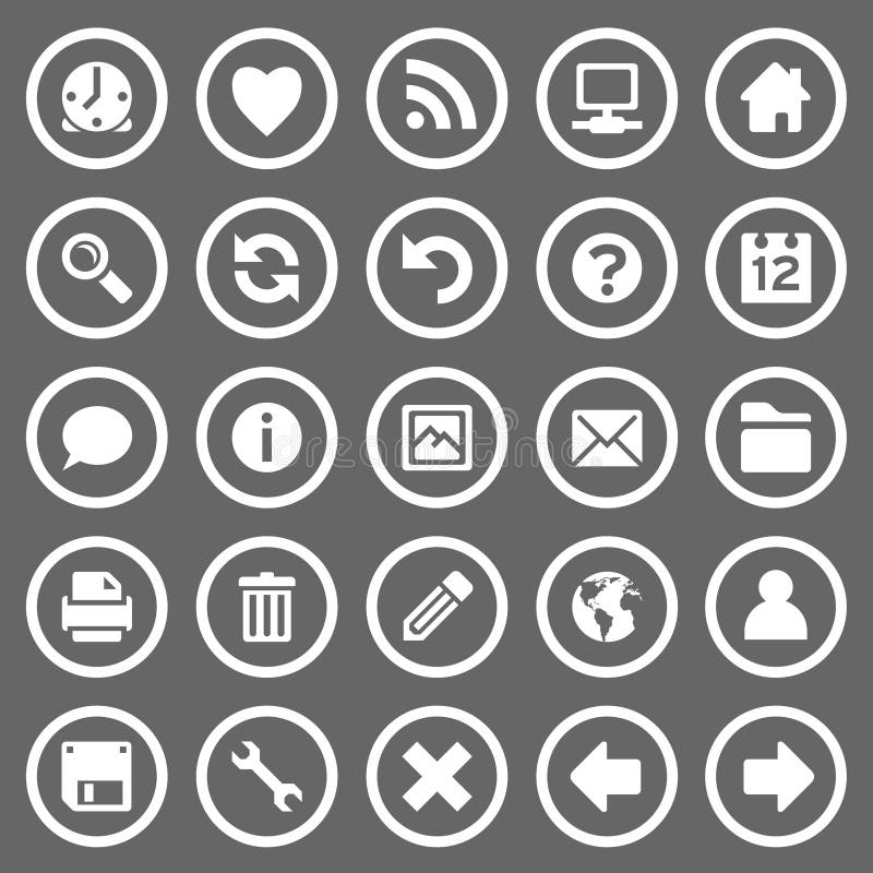 Iconos Redondos Simples Del Web Foto de archivo editorial - Ilustración ...