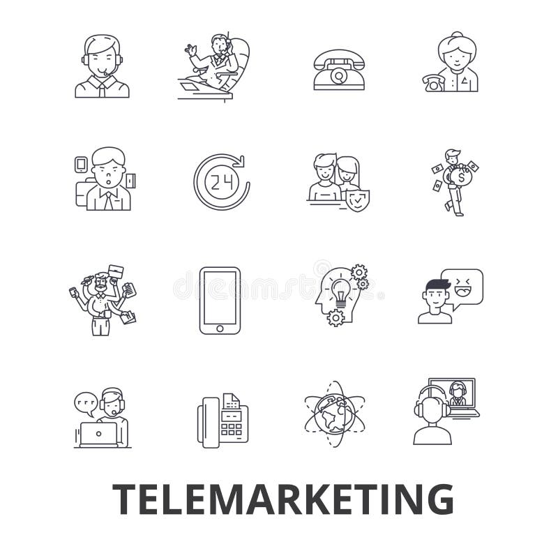 Iconos Relacionados De La Televenta Ilustración del Vector ...