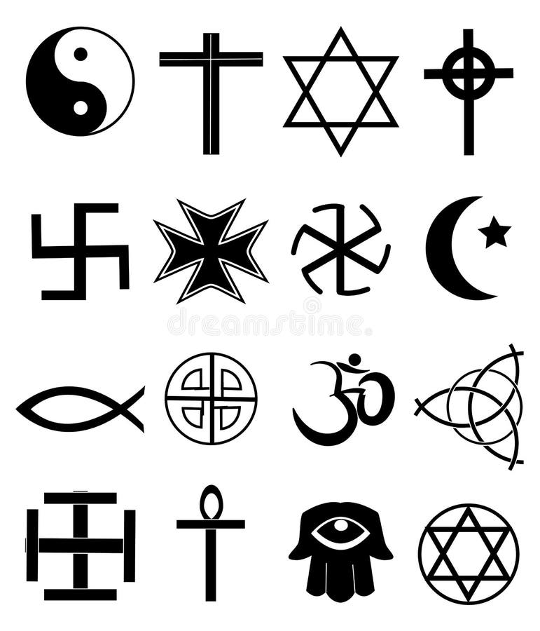 Iconos religiosos fijados ilustración del vector. Ilustración de ...
