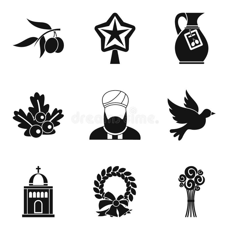 Iconos Rituales Fijados, Estilo Simple Ilustración del Vector ...