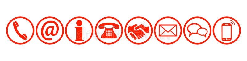 Iconos Rojos Del Contacto - Vector Stock de ilustración - Ilustración ...