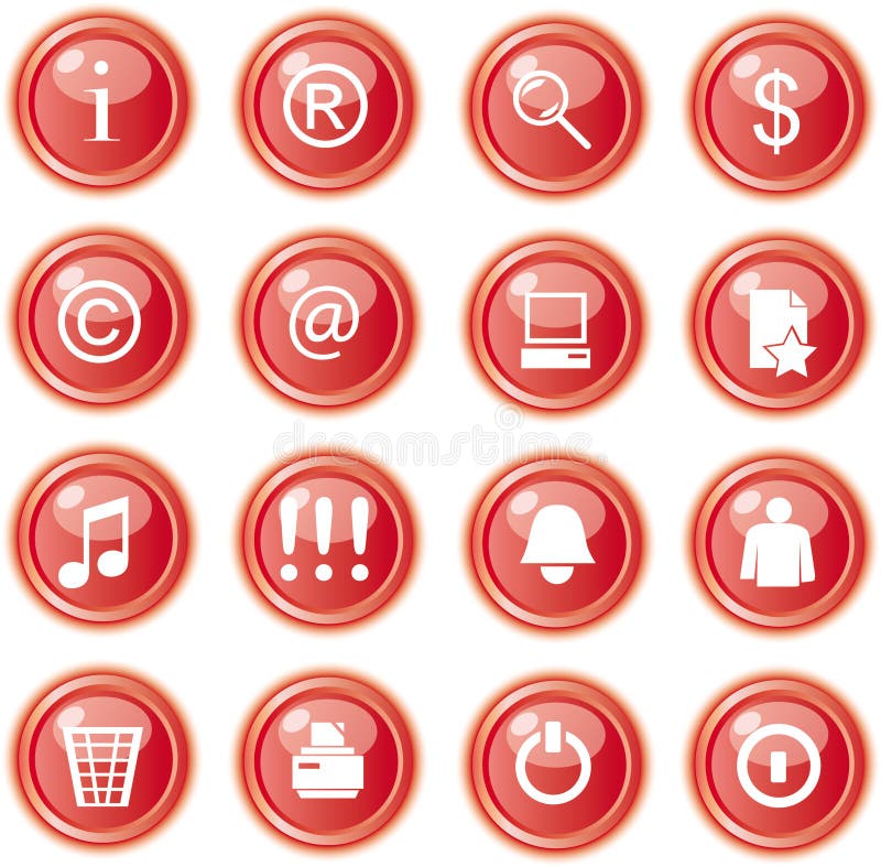 Iconos Rojos Del Web, Botones Stock de ilustración - Ilustración de ...