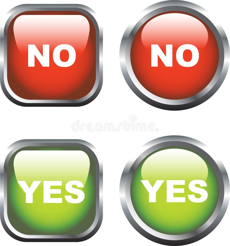 Iconos sí/no ilustración del vector. Ilustración de vector - 7277187