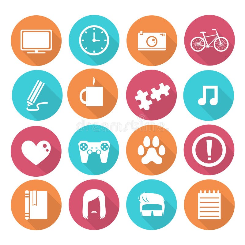 Iconos Simples De Los Objetos Ilustración del Vector - Ilustración de ...