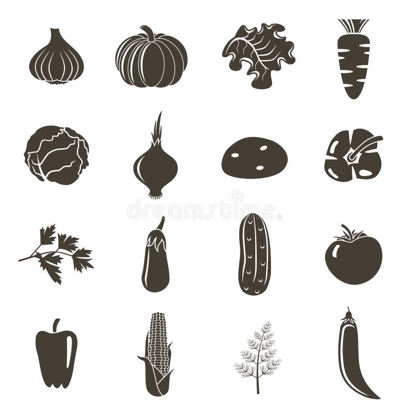 Sistema De Iconos De Verduras Ilustración del Vector - Ilustración de ...