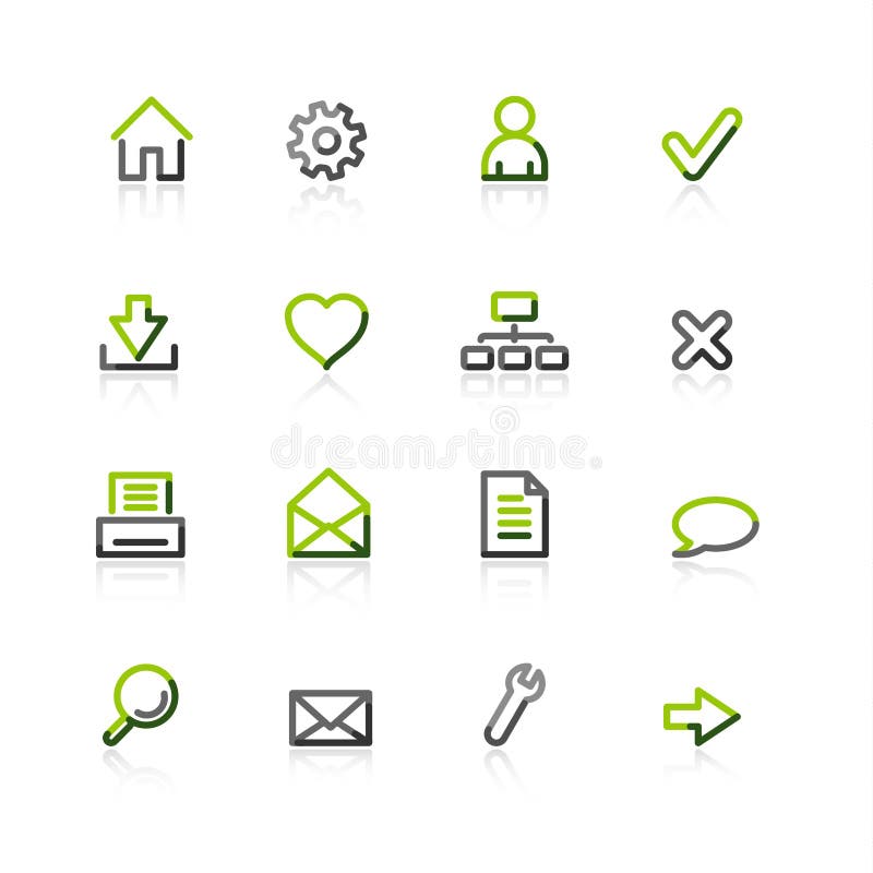 Iconos Verde-grises Del Web Ilustración del Vector - Ilustración de ...