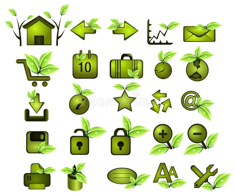 Iconos verdes stock de ilustración. Ilustración de gota - 20729661