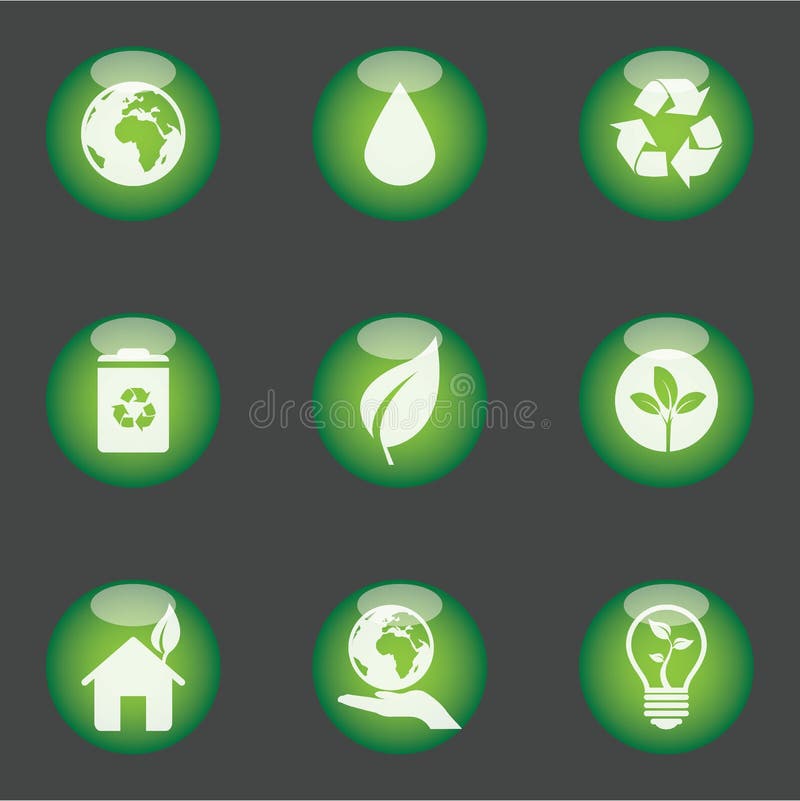 Iconos verdes ilustración del vector. Ilustración de casa - 43689627