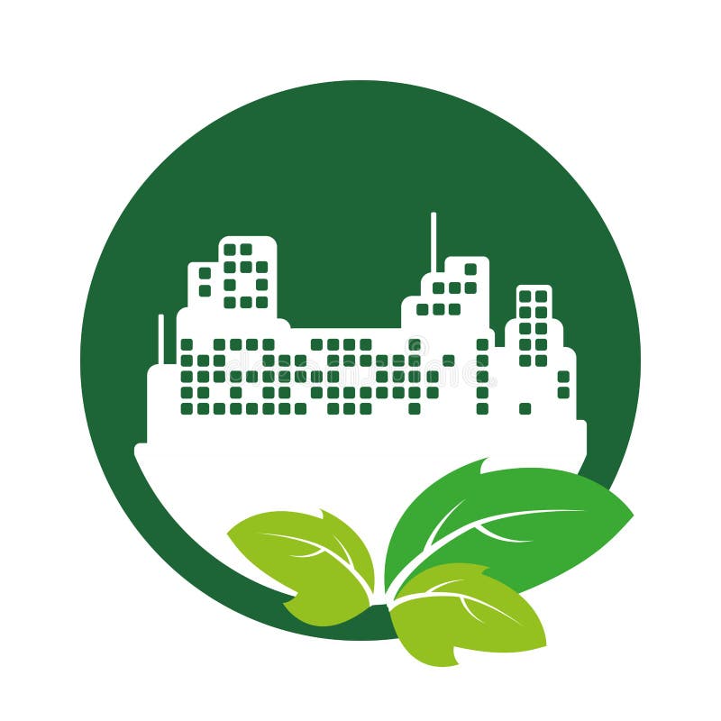 Iconos Verdes De La Ecolog?a De Los Edificios De La Ciudad Ilustración del Vector - Ilustración ...