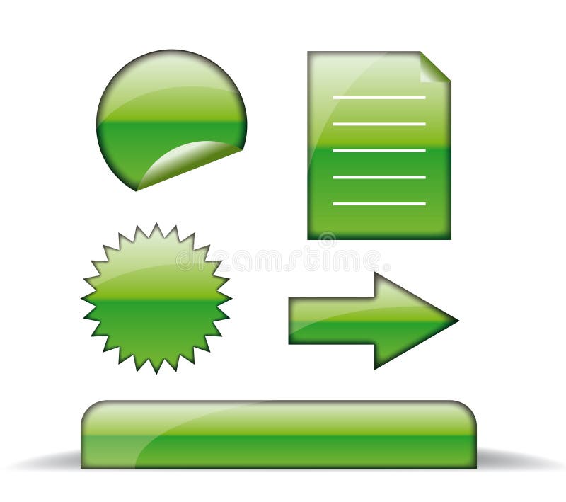 Iconos verdes del Web ilustración del vector. Ilustración de estilo ...